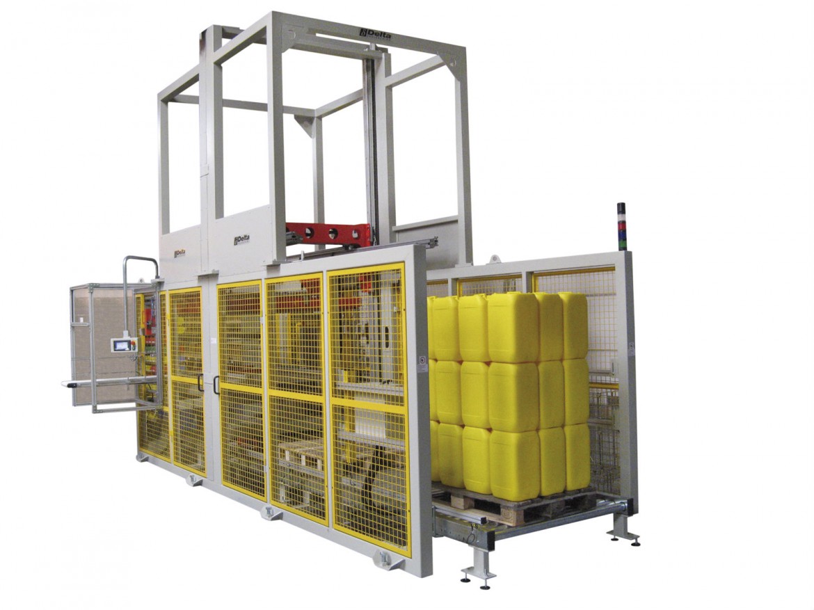 Drum palletizer DP300 - Fully automatic palletizer for stackable containers