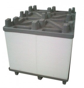 Pallet box DPB100 - Stacking full height pallets of (bagged) bottles!