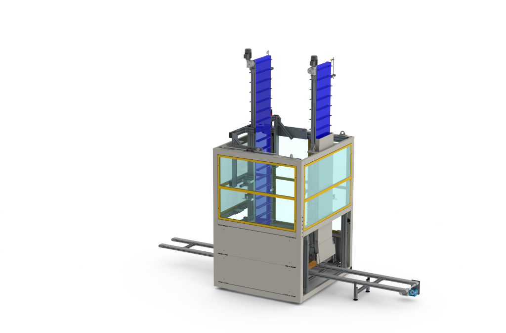 Tray warehouse DTM212 fully guarded - Stores 24 trays or top frames