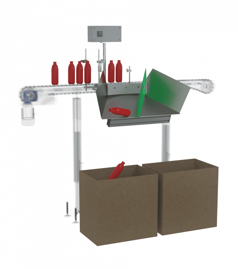 Box loading unit DSB010 - Tumble packing empty bottles into boxes